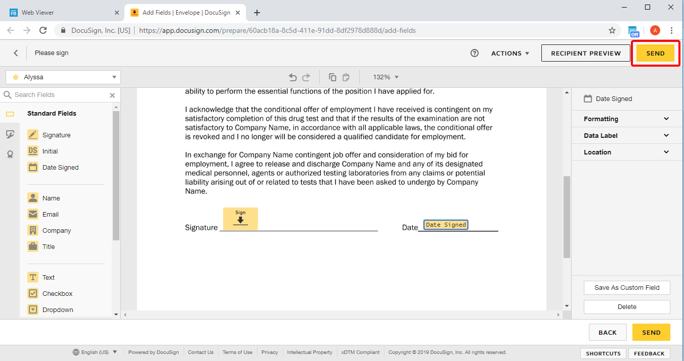 Adding Pdf Fillable Forms To Docusign Printable Forms Free Online