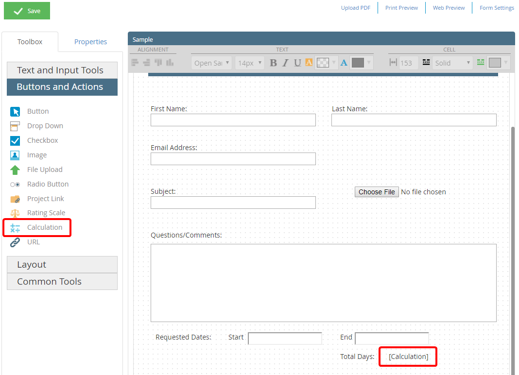 Calculate The Number Of Days Between Two Date Fields In The E Forms 