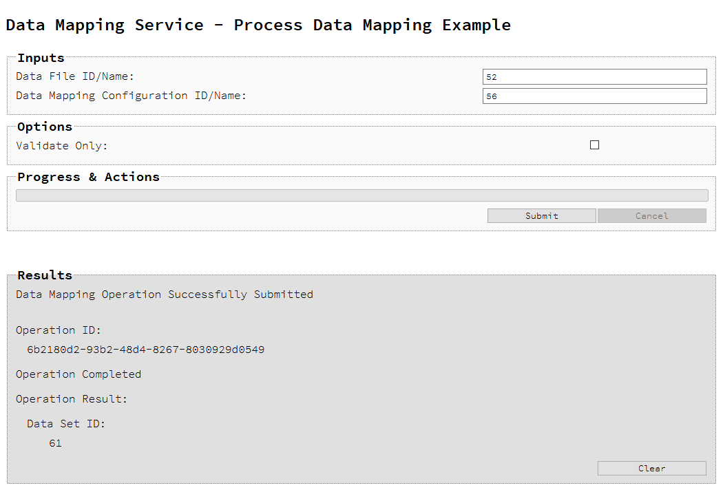 Running a Data Mapping Operation
